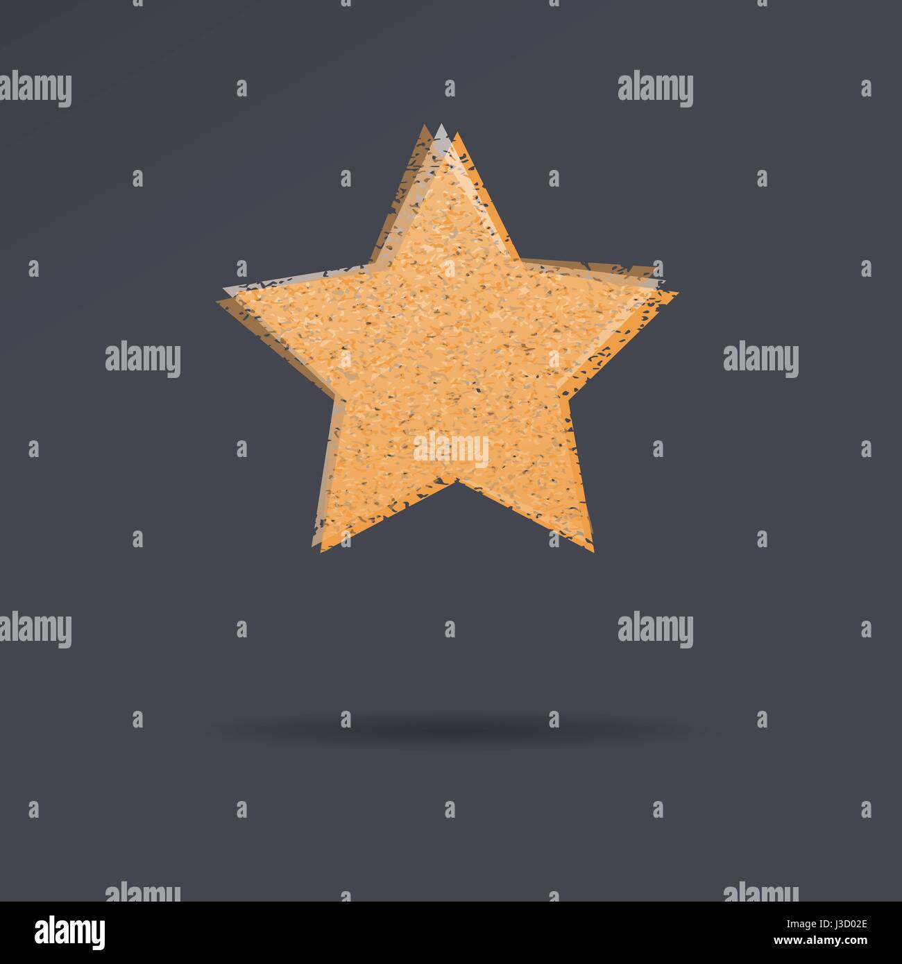 Classic stacked golden stars symbol with shadow. Vector icon Stock ...