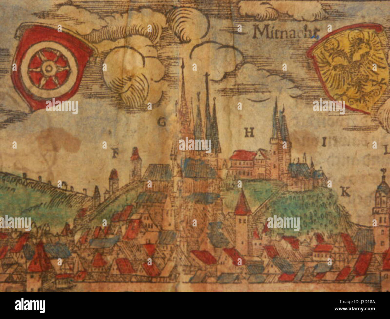 The 1600 map of Erfurt showcases the historical layout of this German ...