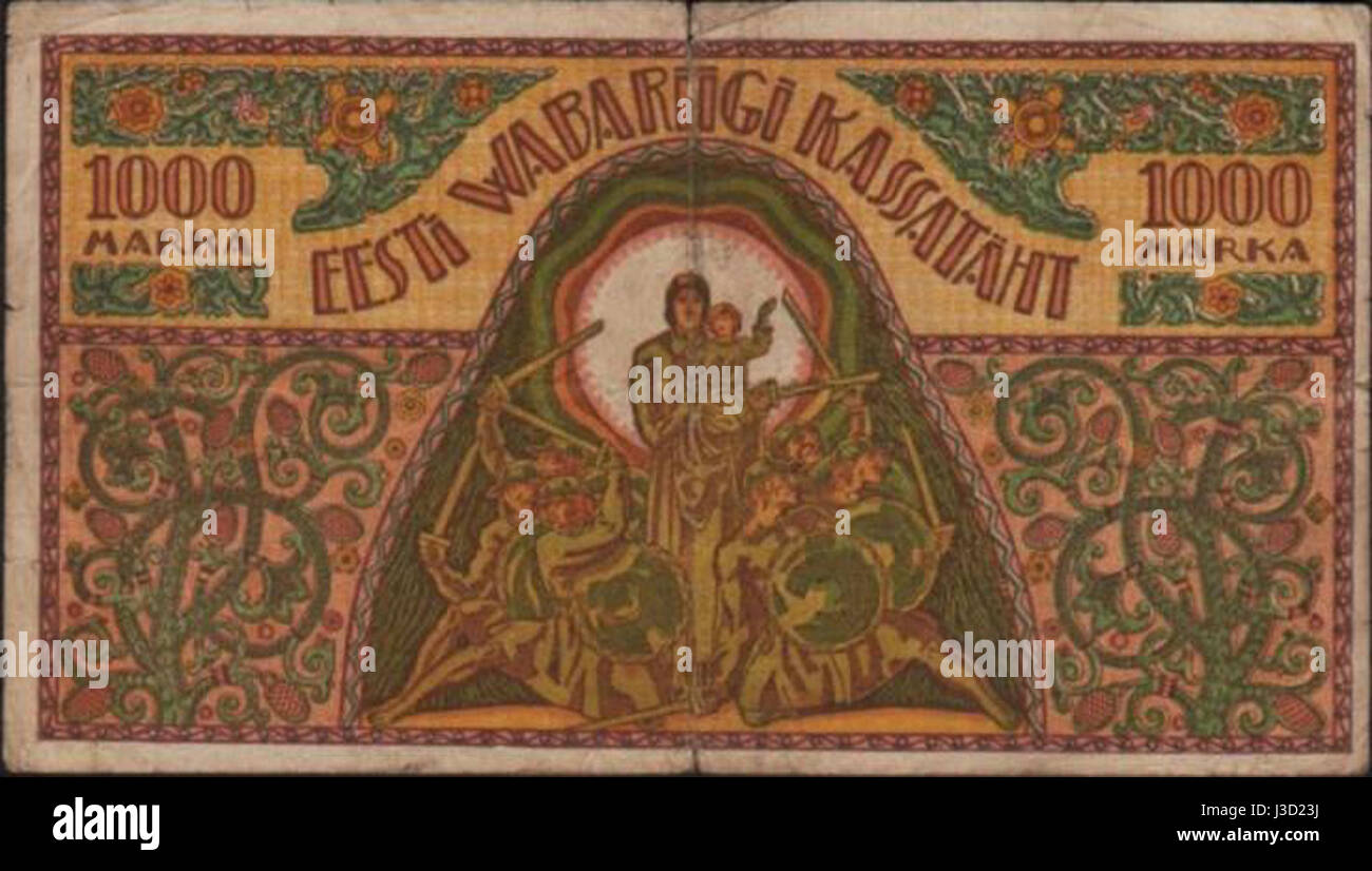 The 'EST 1000 Mark' 1923 bill is a German currency note, symbolizing ...