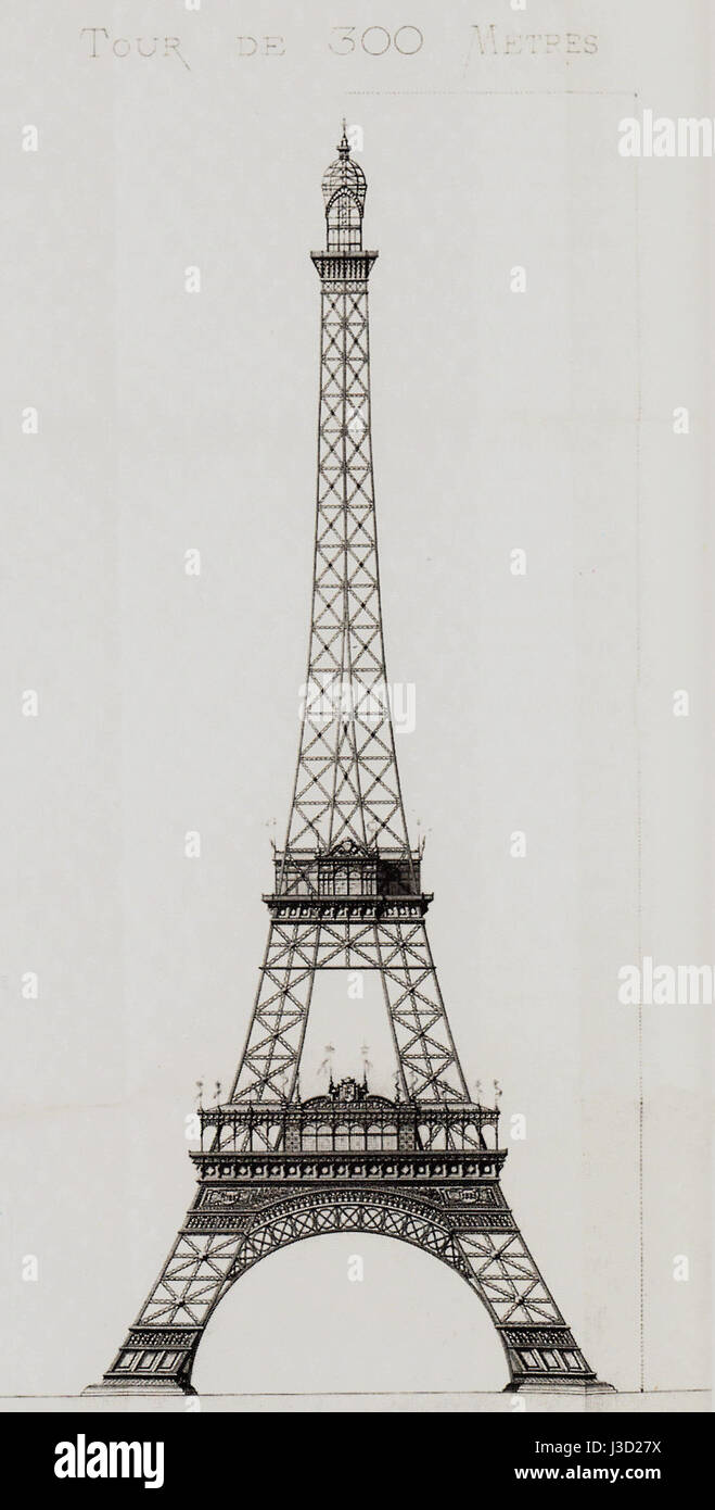 This is a design draft by Stephan Sauvestre for the Eiffel Tower ...