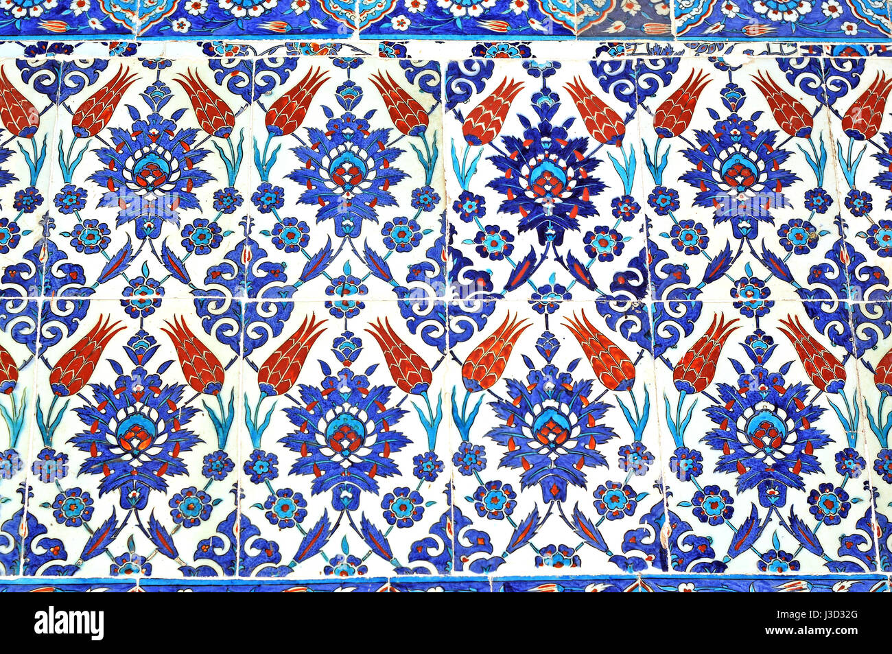 Ancient Ottoman patterned tile composition Stock Photo - Alamy