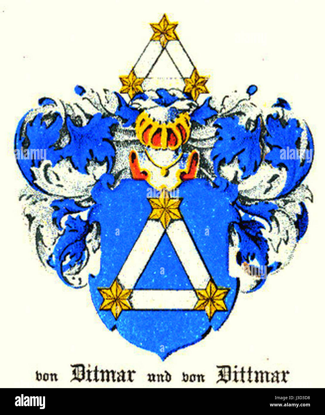 Coat Of Arms Of Ditmar Representing Heraldic Symbols And Family