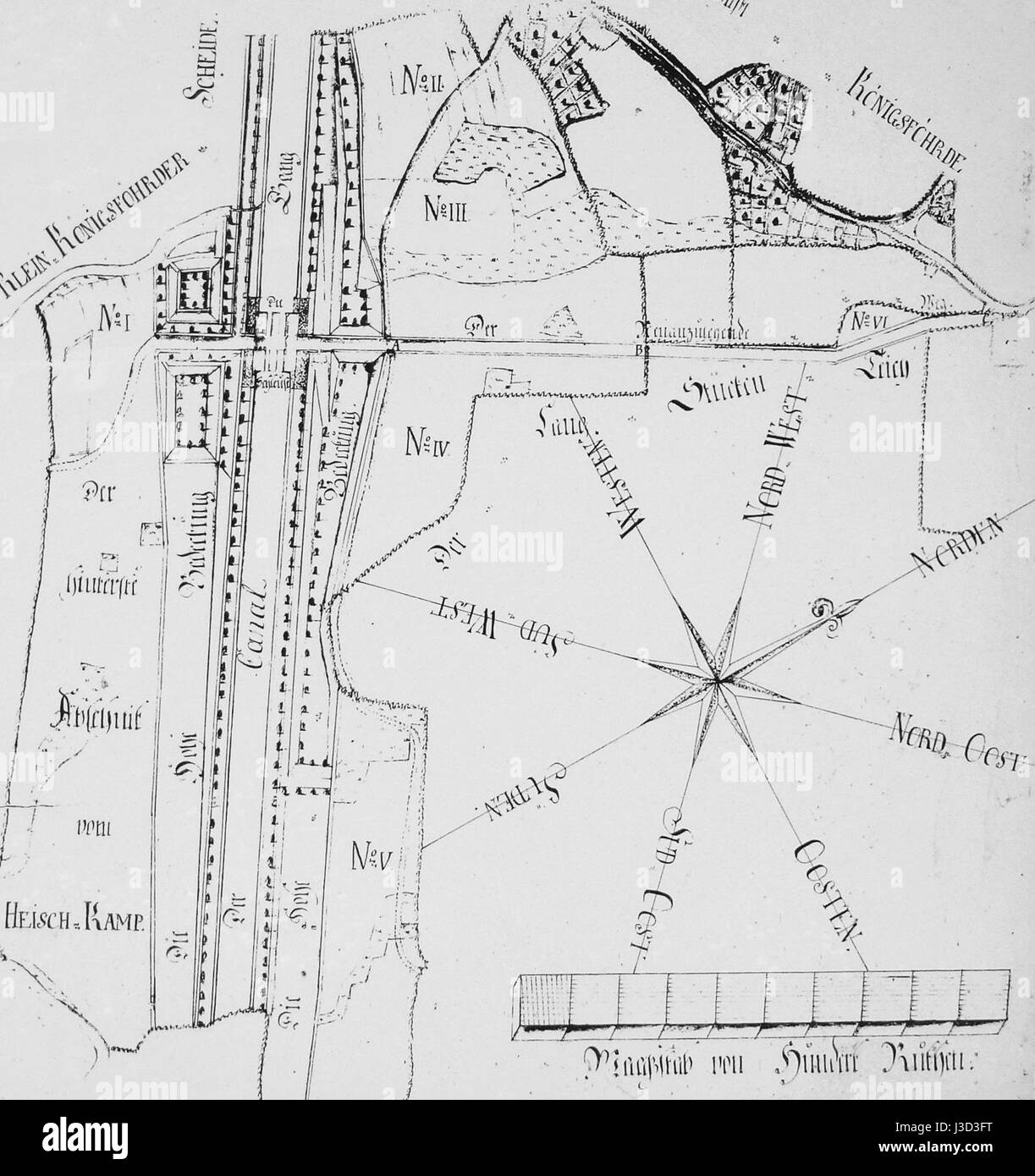 Eiderkanalschleuse ritning 1785 Stock Photo - Alamy