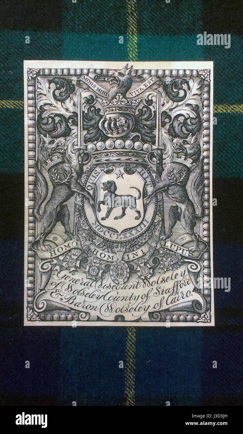 Ex libris of Garnet Wolseley, 1st Viscount Wolseley, are personal ...