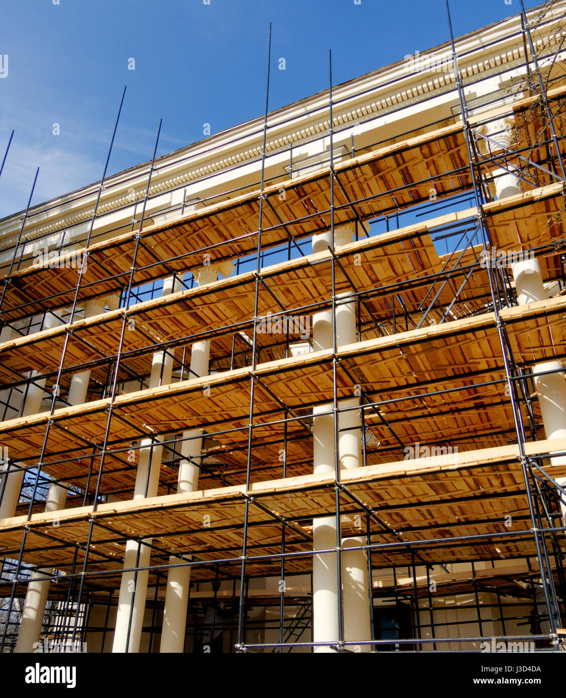 Backgrounds and textures: scaffoldings around old building, restoration ...
