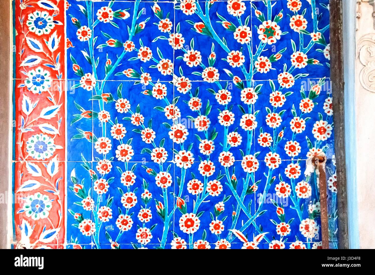 Ancient Ottoman patterned tile composition Stock Photo - Alamy