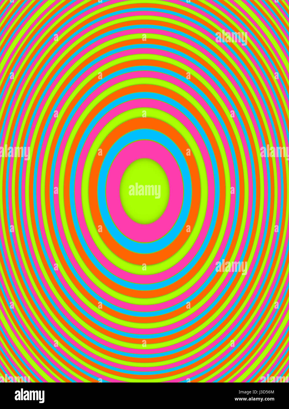 Circles, in rainbow colors, decend into color oblivion in this graphic ...