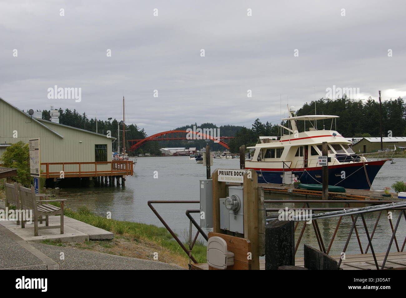Boat and Bridge Stock Photo - Alamy