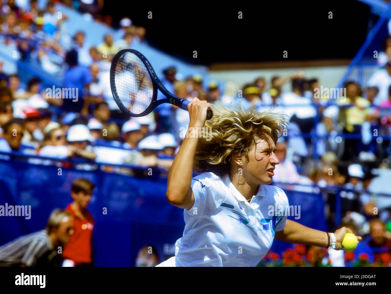 Steffi Graf (GER) competing at the 1986 US Open Stock Photo - Alamy
