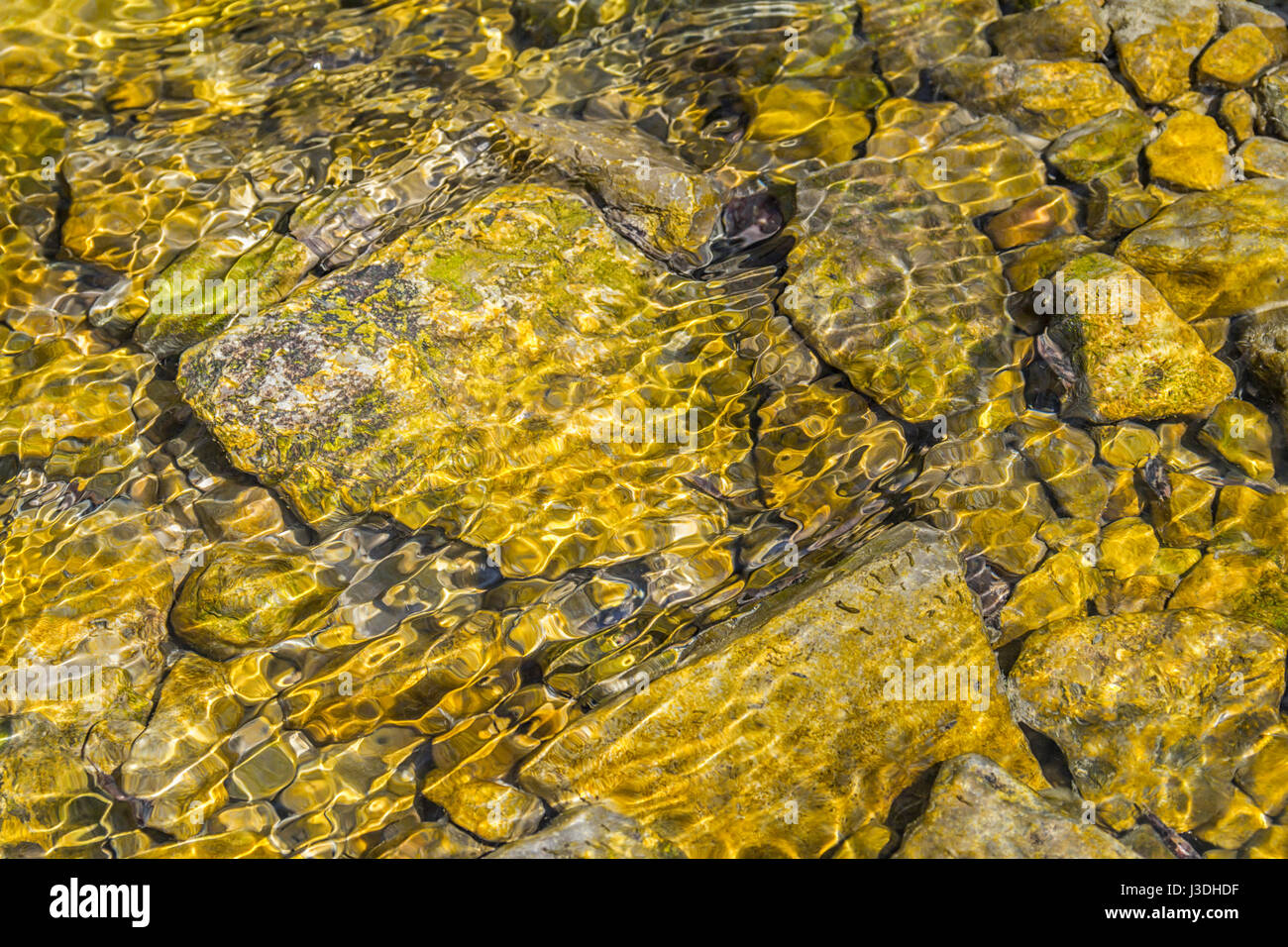 outdoor scenery showing water flowing over pebbles Stock Photo - Alamy
