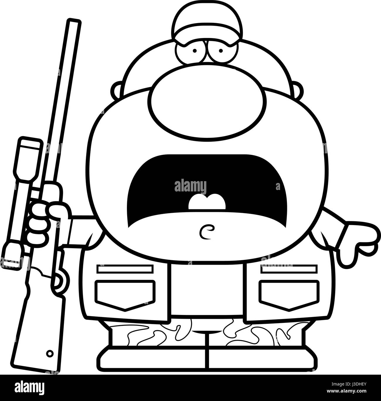 A cartoon illustration of a hunter looking scared Stock Vector Image ...