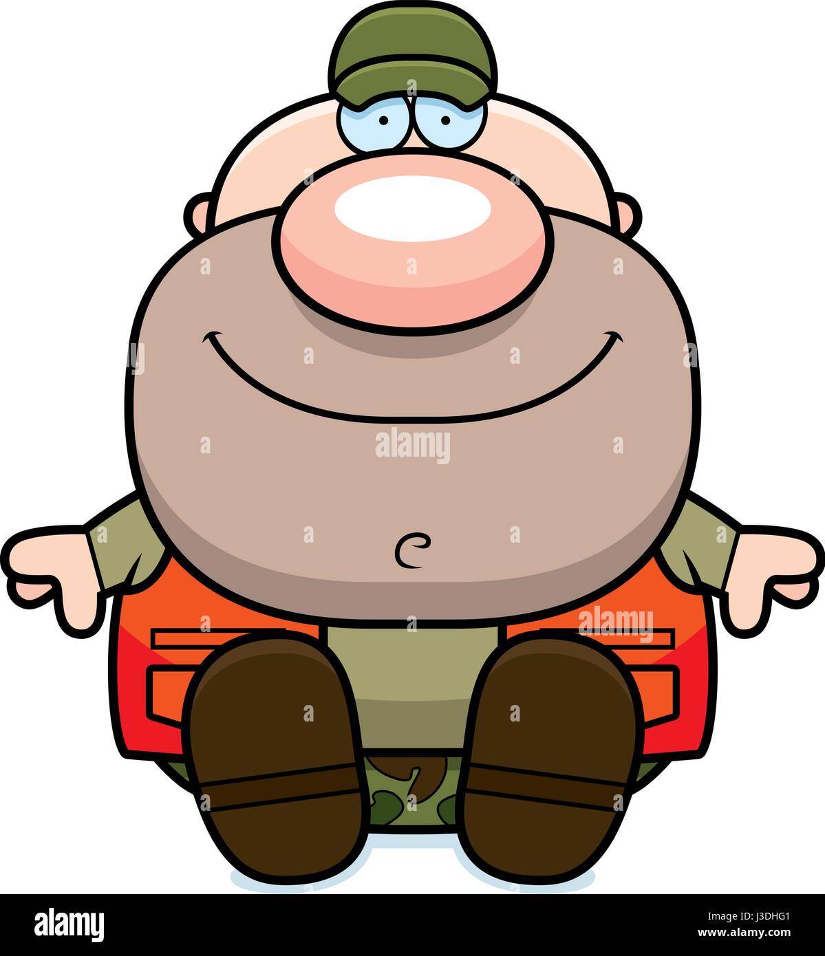 A cartoon illustration of a hunter sitting Stock Vector Image & Art - Alamy