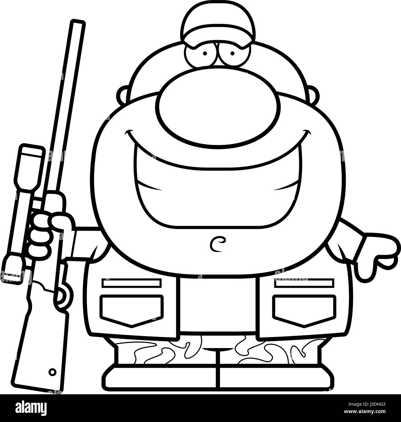 A cartoon illustration of a hunter smiling Stock Vector Image & Art - Alamy