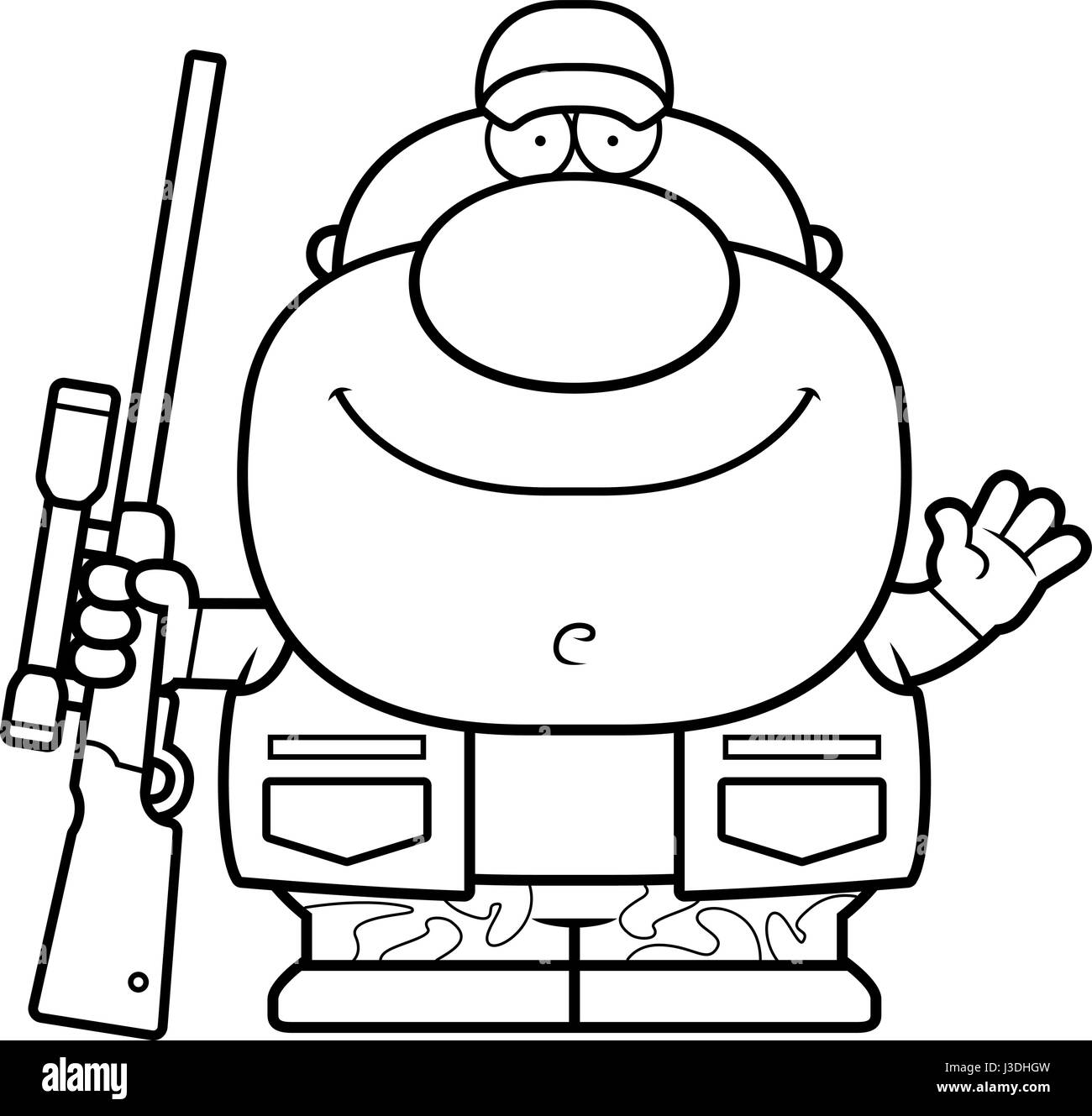 A cartoon illustration of a hunter waving Stock Vector Image & Art - Alamy