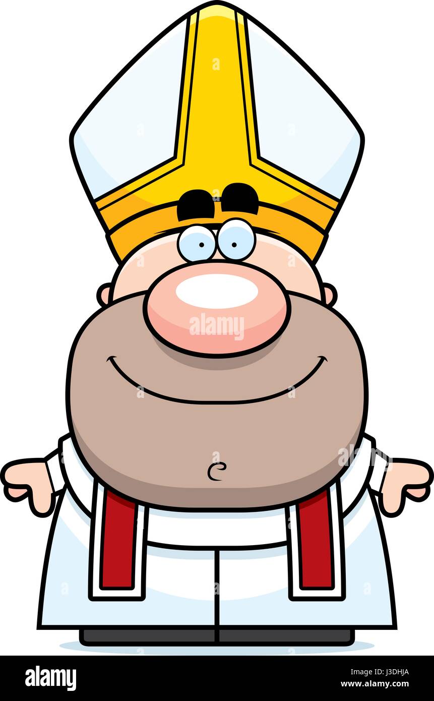 A cartoon illustration of a pope looking happy Stock Vector Image & Art ...