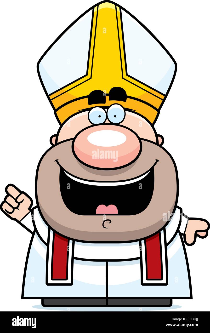 A cartoon illustration of a pope with an idea Stock Vector Image & Art ...