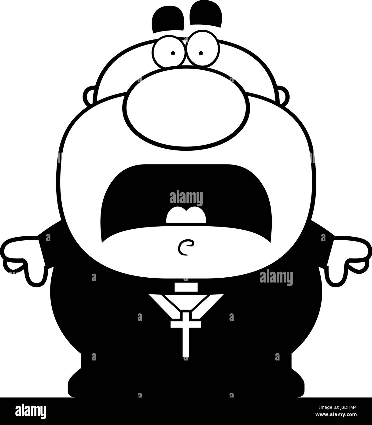A cartoon illustration of a priest looking scared Stock Vector Image ...