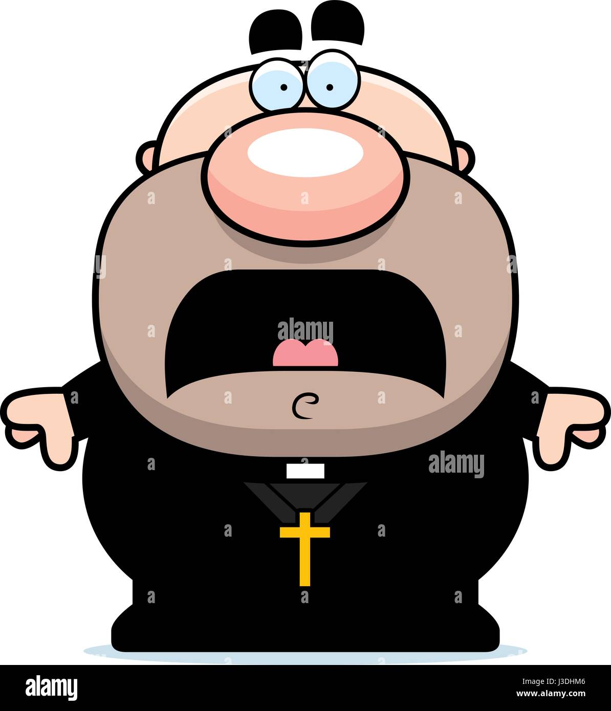 A cartoon illustration of a priest looking scared Stock Vector Image ...