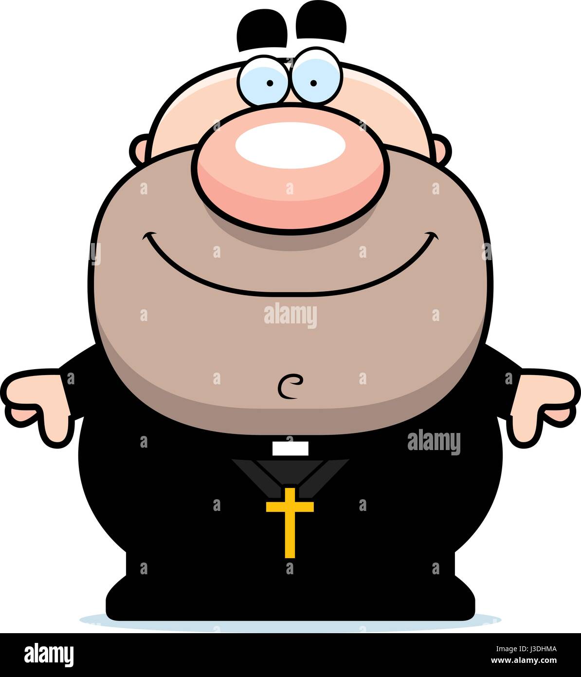 A cartoon illustration of a priest looking happy Stock Vector Image ...