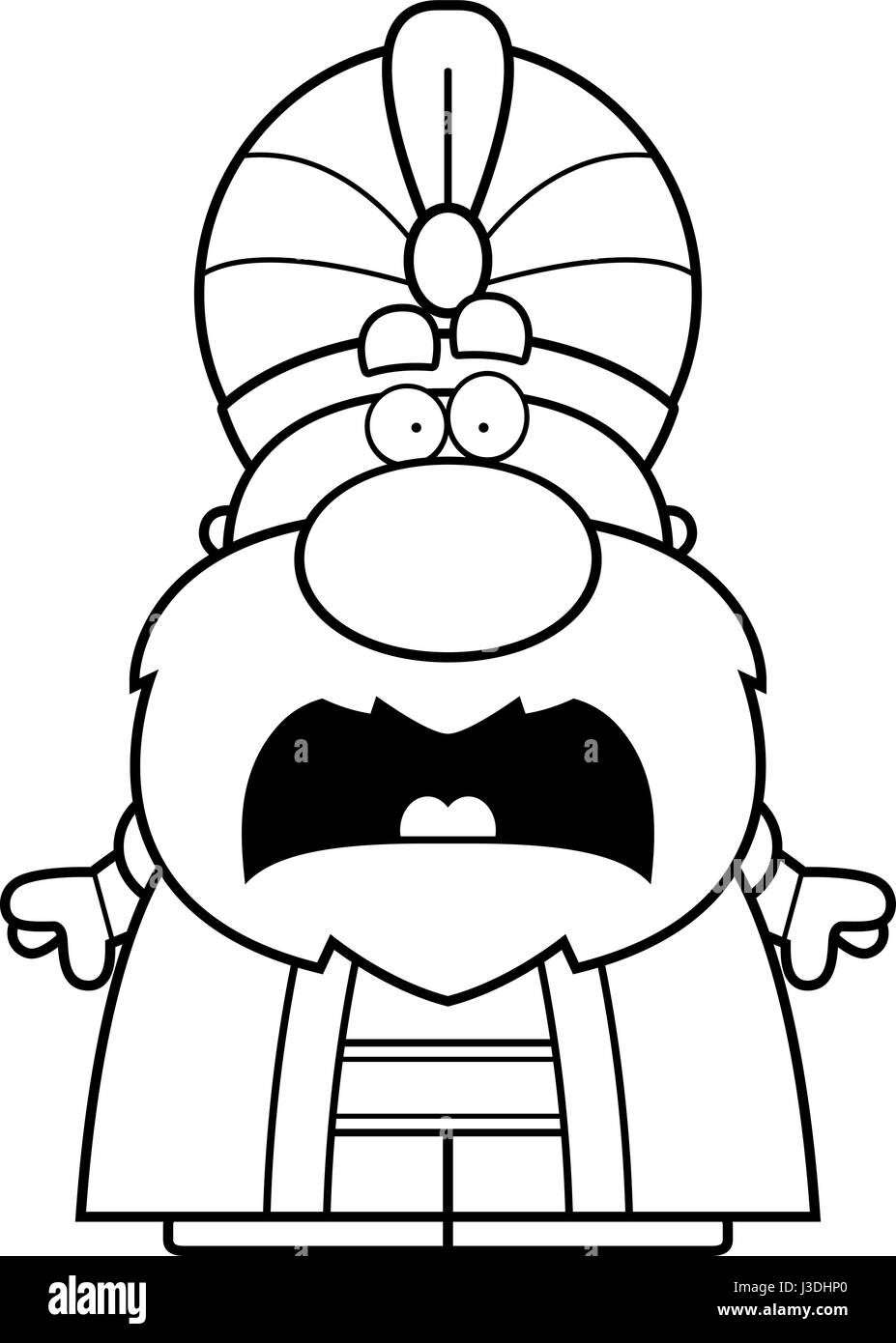 A cartoon illustration of a sultan looking scared Stock Vector Image ...