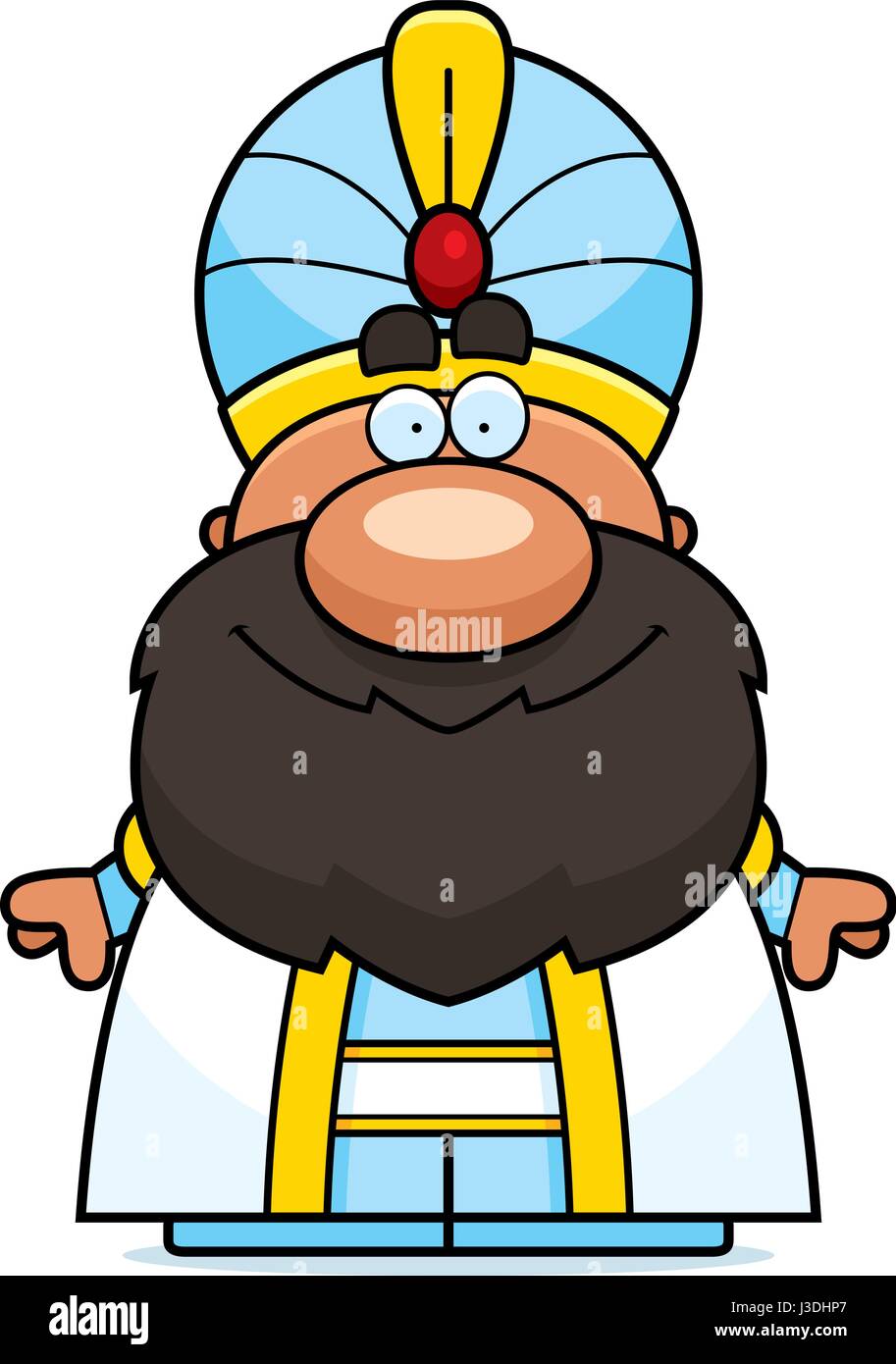 A cartoon illustration of a sultan looking happy Stock Vector Image ...
