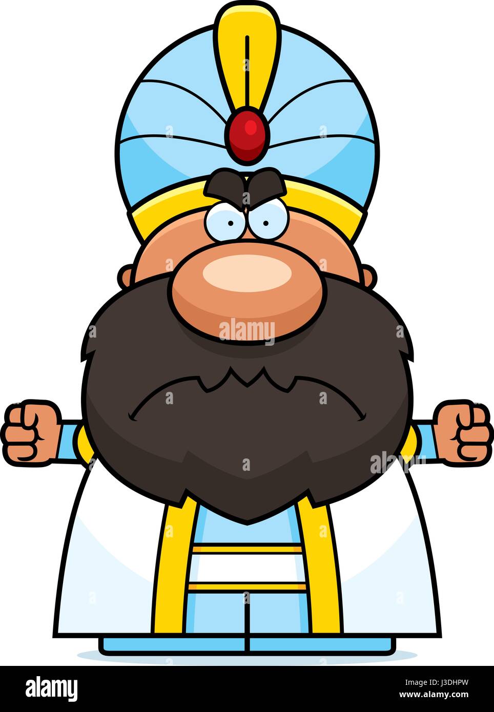 A cartoon illustration of a sultan with an angry expression Stock ...