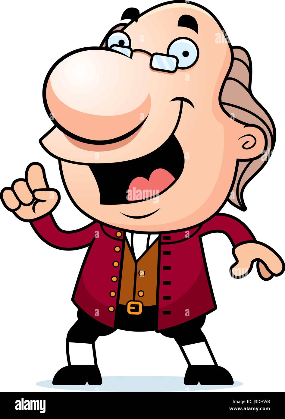 An illustration of a cartoon Ben Franklin with an idea Stock Vector ...