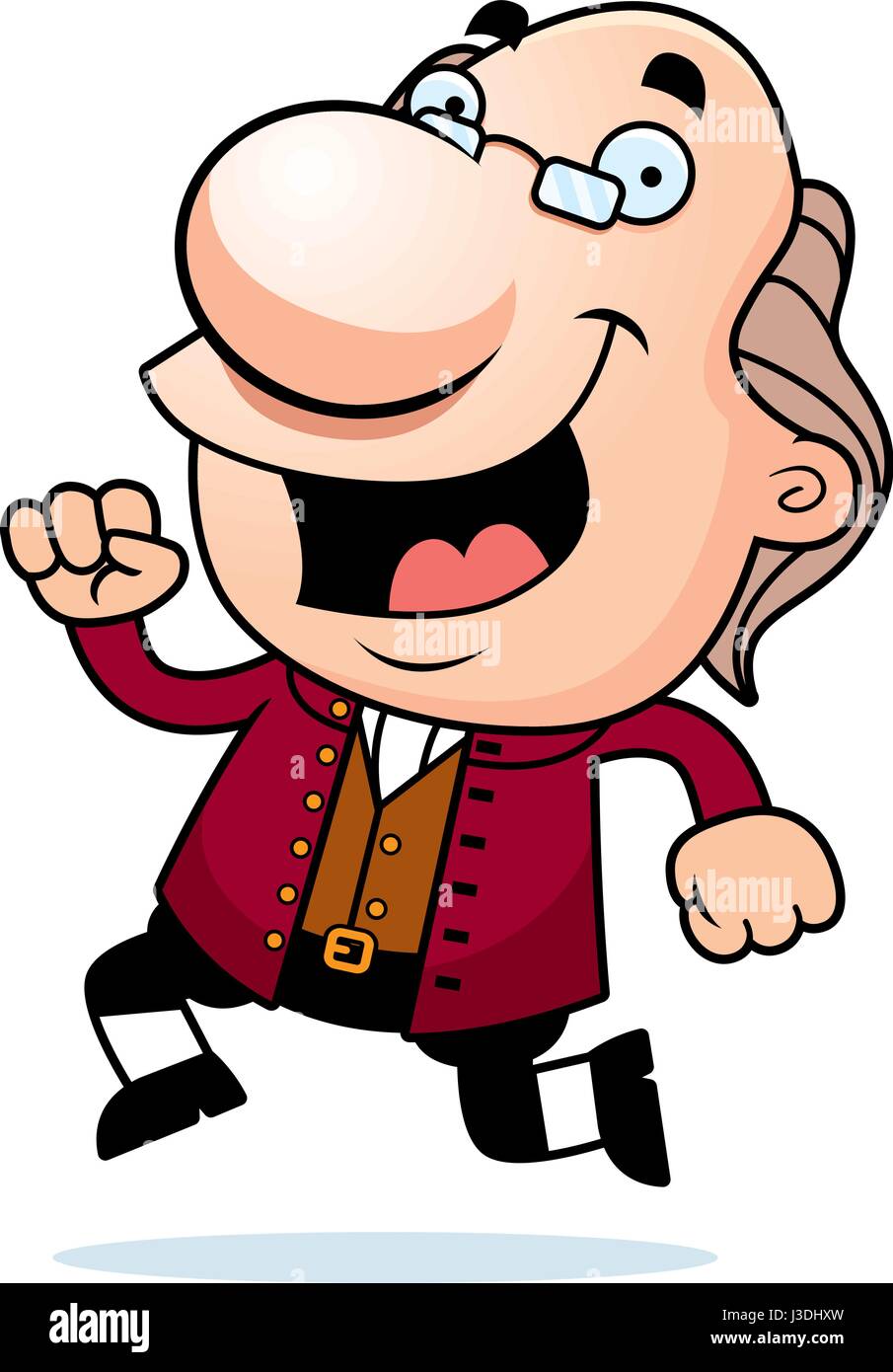 An illustration of a cartoon Ben Franklin running Stock Vector Image ...