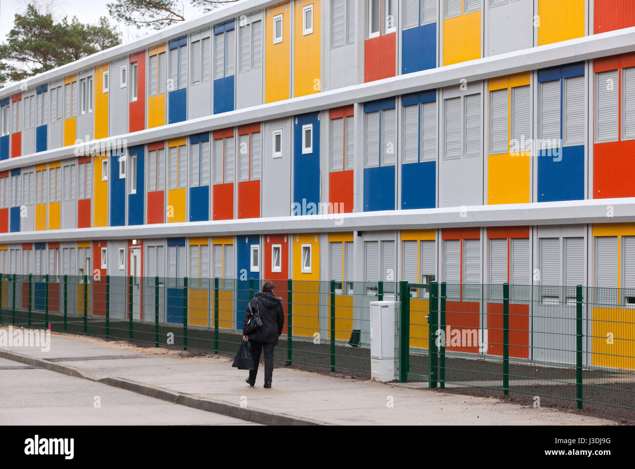 Refugee camp made of containers in Berlin, 2015 Stock Photo - Alamy