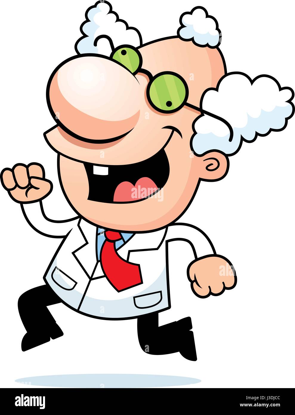 An illustration of a cartoon mad scientist running Stock Vector Image ...