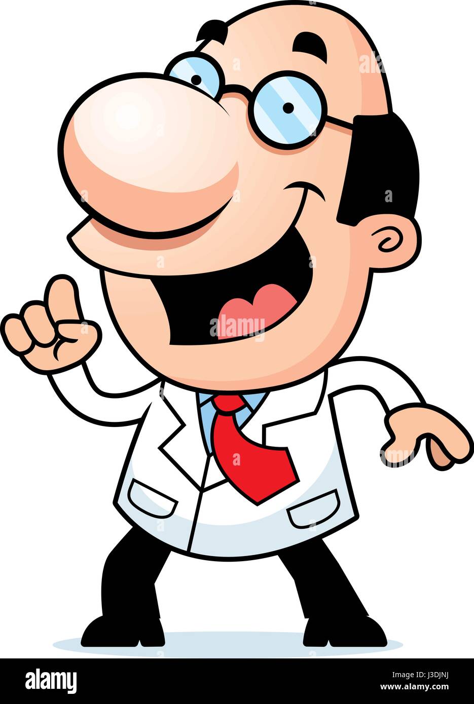 An illustration of a cartoon scientist with an idea Stock Vector Image ...