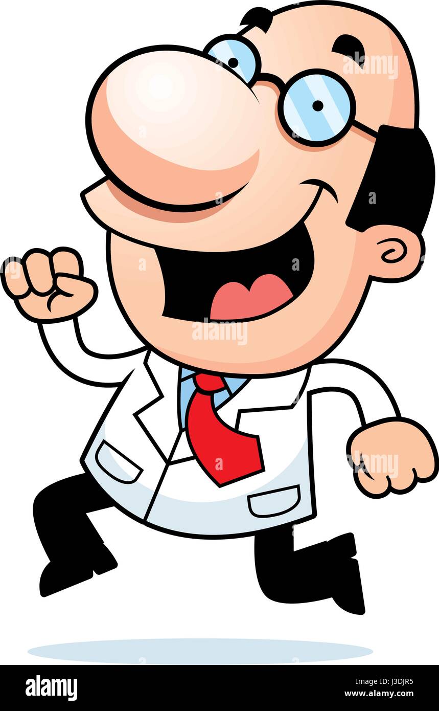 An illustration of a cartoon scientist running Stock Vector Image & Art ...