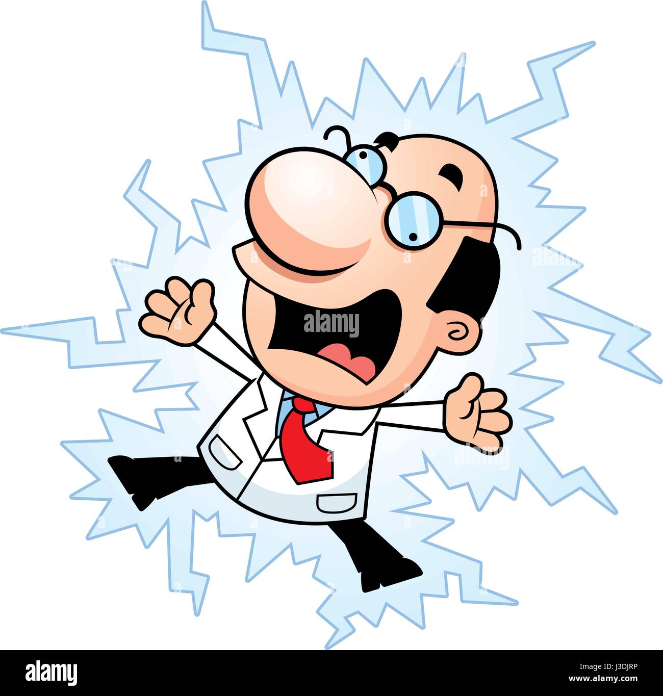 An illustration of a cartoon scientist being electrocuted Stock Vector ...