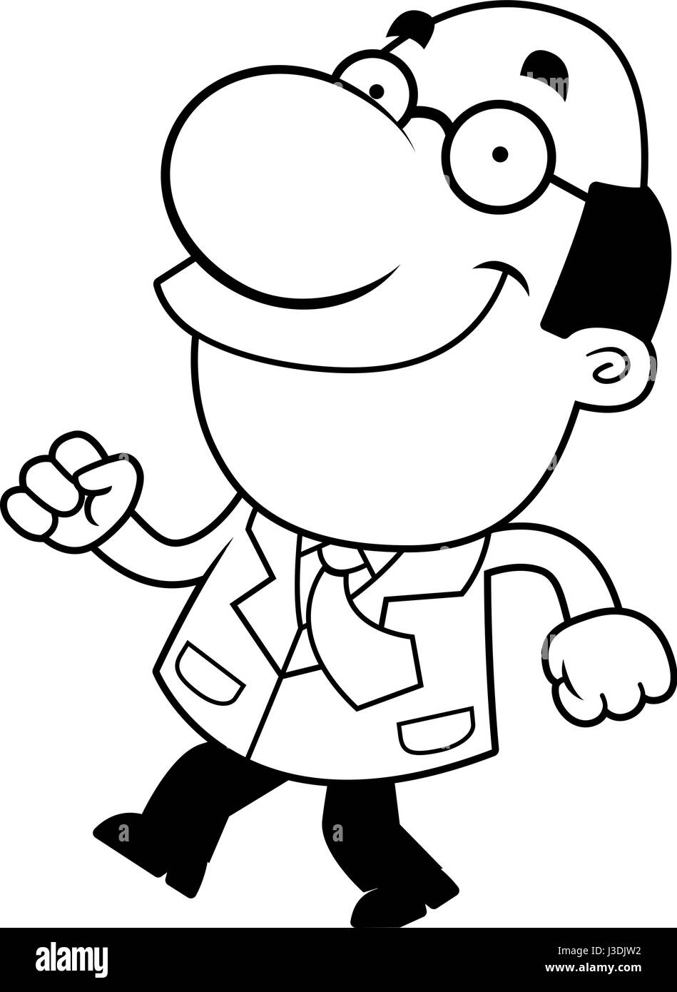 An illustration of a cartoon scientist walking Stock Vector Image & Art ...