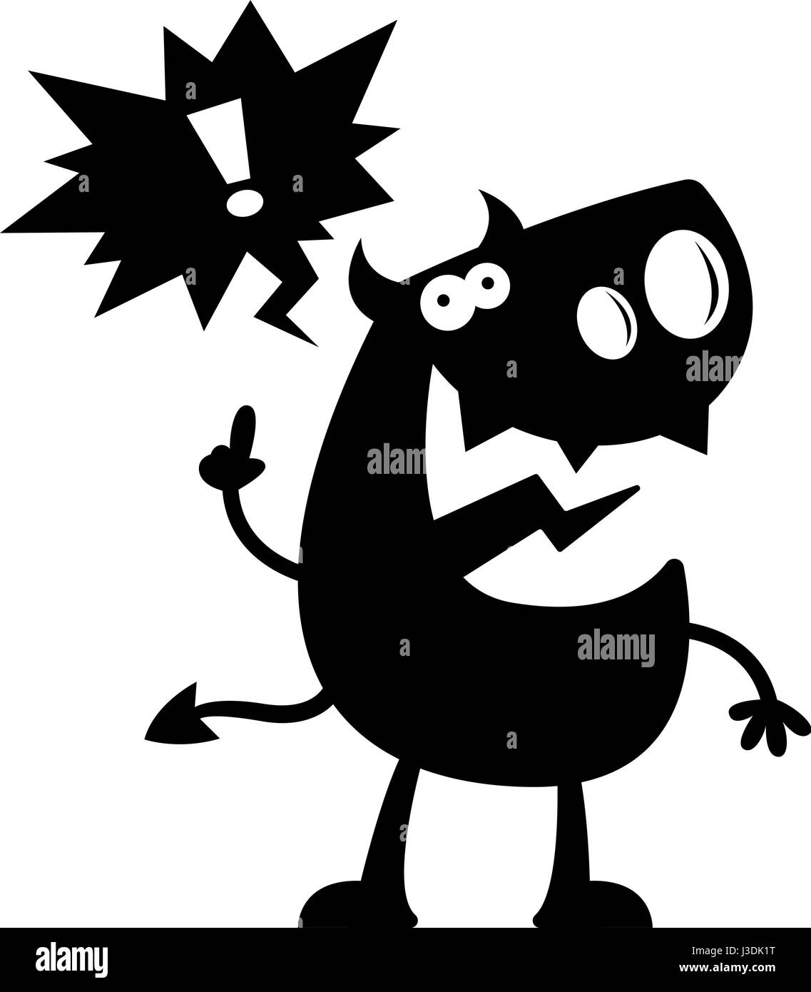 Cartoon illustration word devil devil Black and White Stock Photos ...