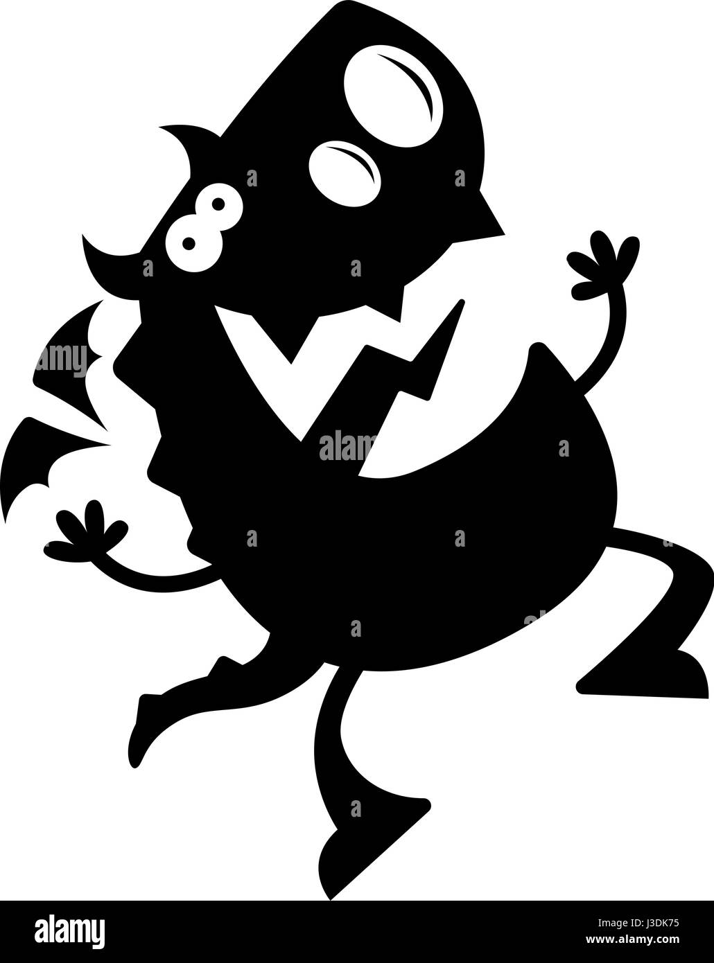 A cartoon silhouette of a dragon jumping Stock Vector Image & Art - Alamy