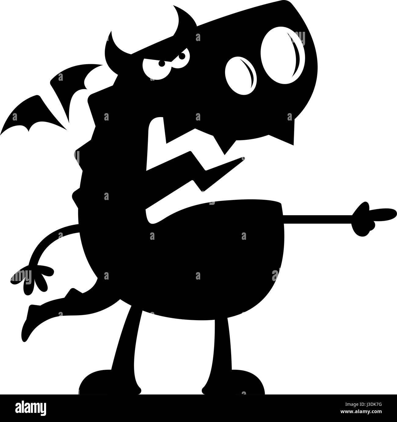 A cartoon silhouette of a dragon angry and pointing Stock Vector Image ...