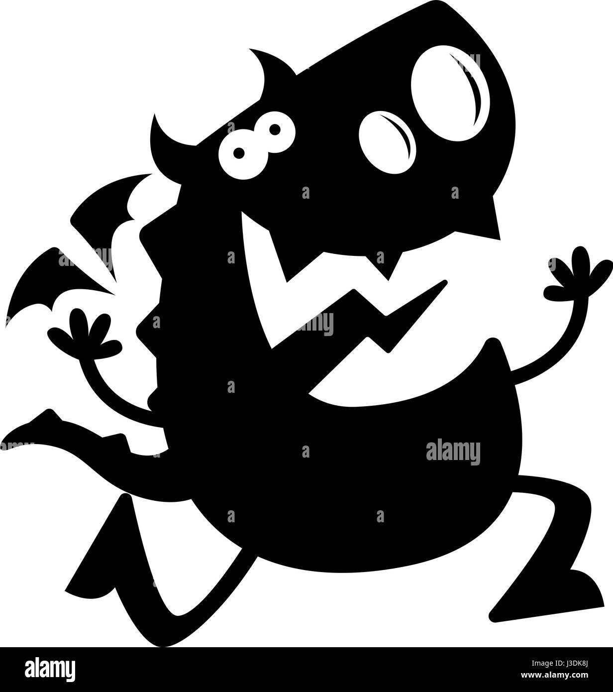 A cartoon silhouette of a dragon running Stock Vector Image & Art - Alamy