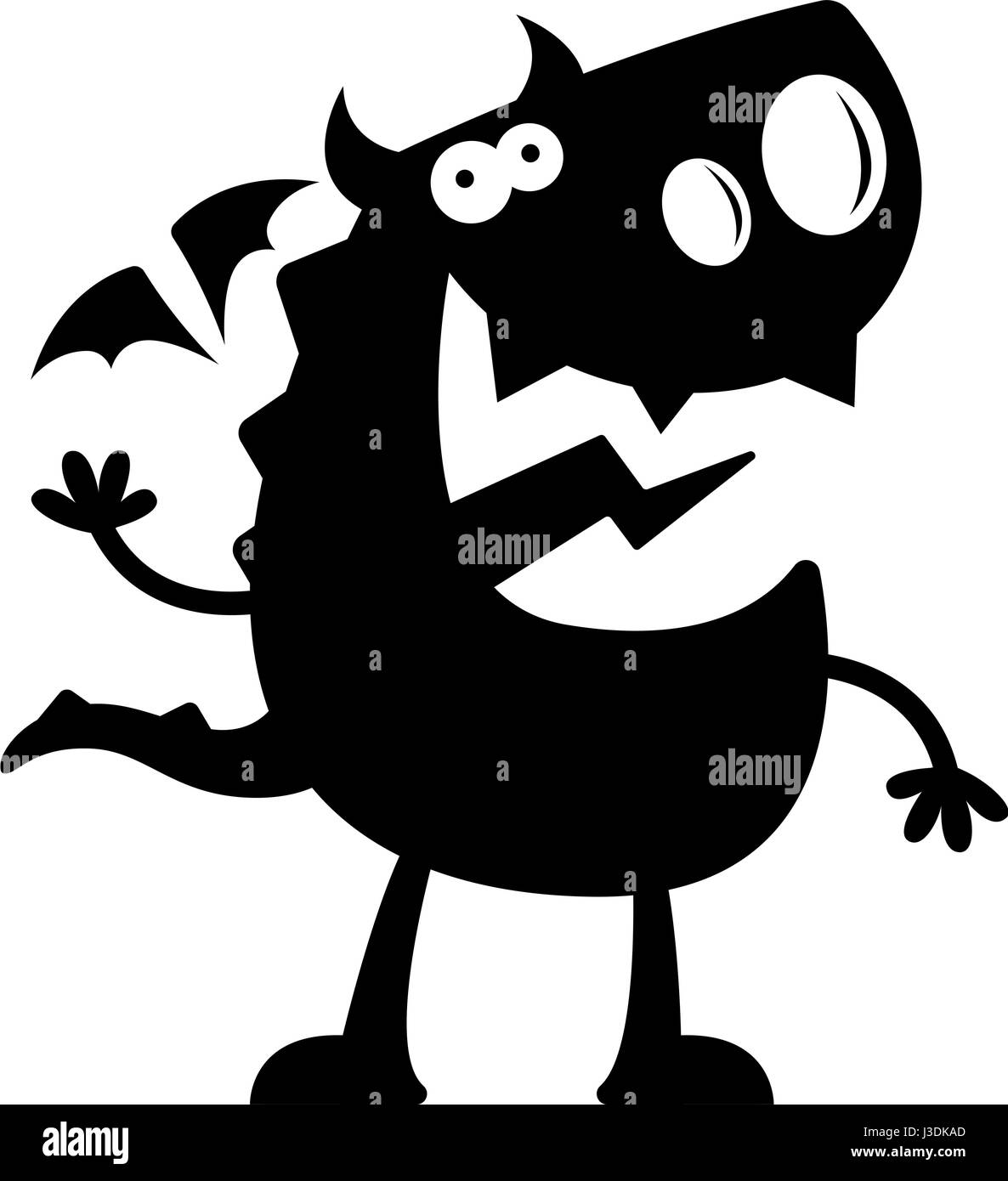 A cartoon silhouette of a dragon waving Stock Vector Image & Art - Alamy
