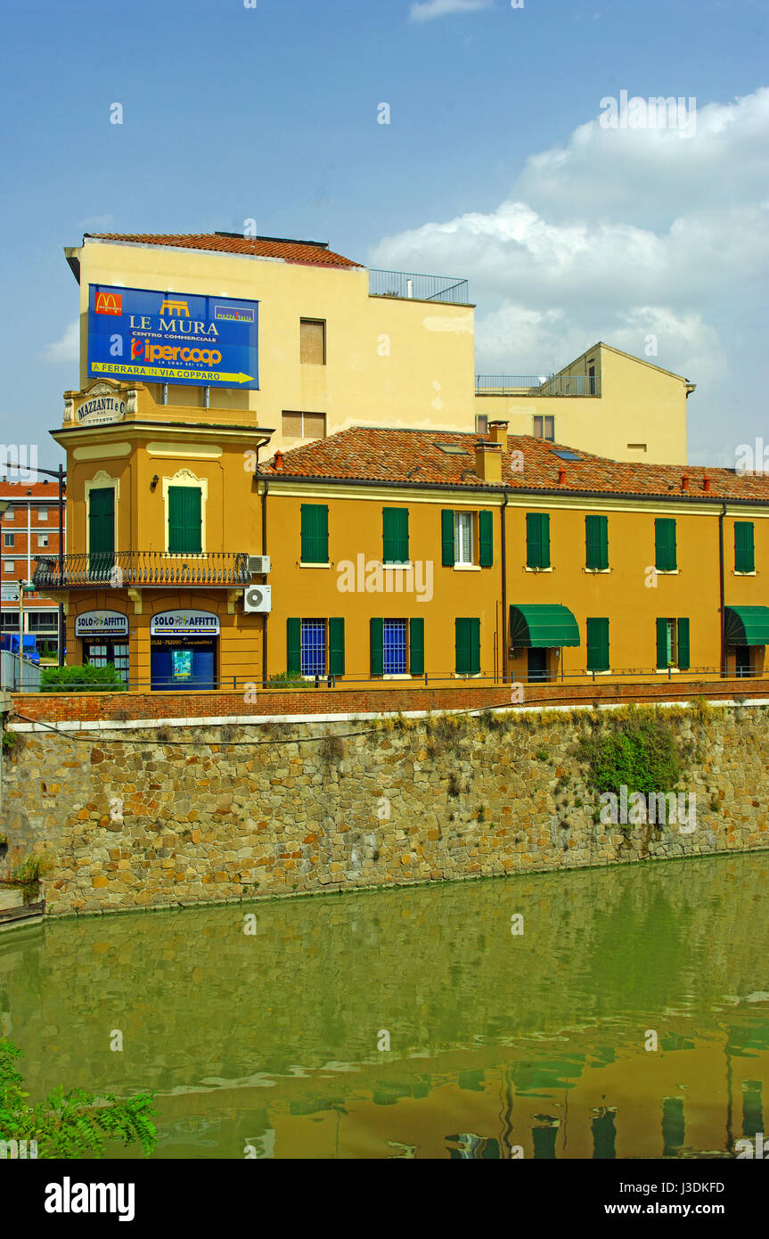 Building By River Vol Di Voland, Ferrara, Italy Stock Photo - Alamy