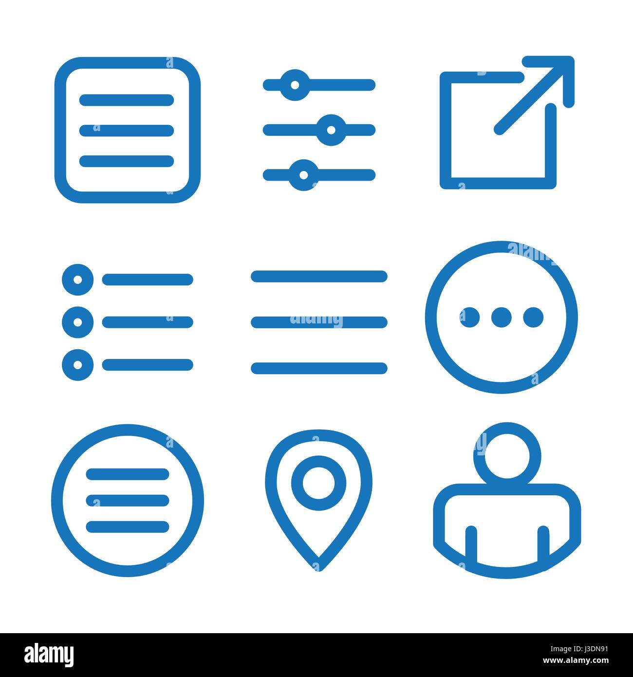 Flat Menu Icon Illustration for Website Navigation Stock Vector Image ...