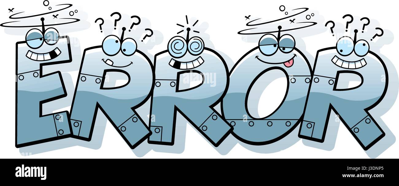 A cartoon illustration of the text Error with a robot theme Stock ...