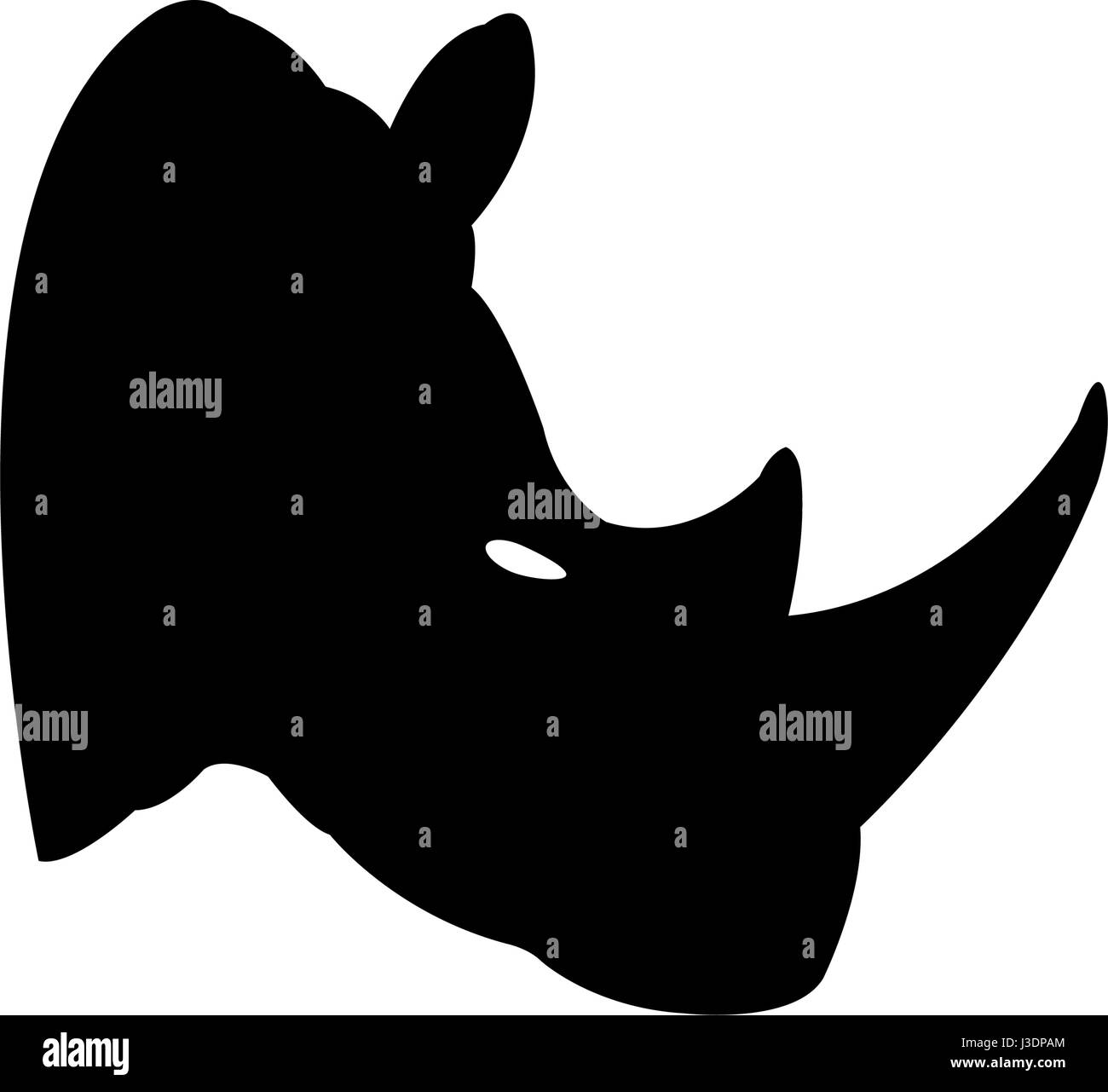 Rhinoceros head icon in vector on white background Stock Vector Image ...