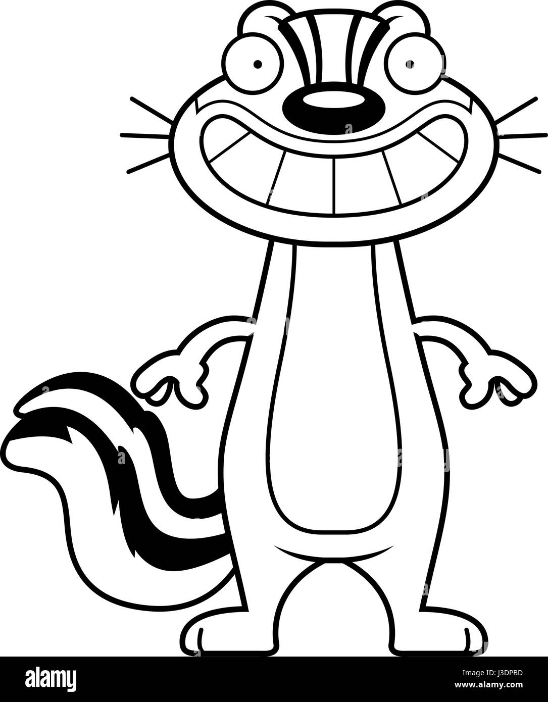 A cartoon illustration of a chipmunk looking happy Stock Vector Image ...