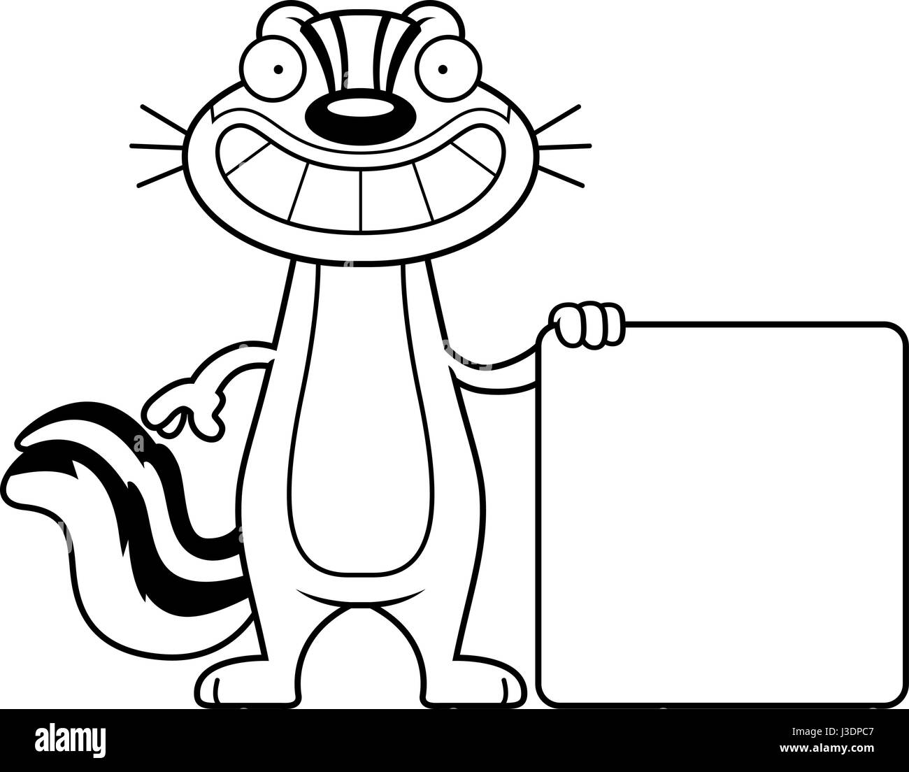 A cartoon illustration of a chipmunk with a sign Stock Vector Image ...