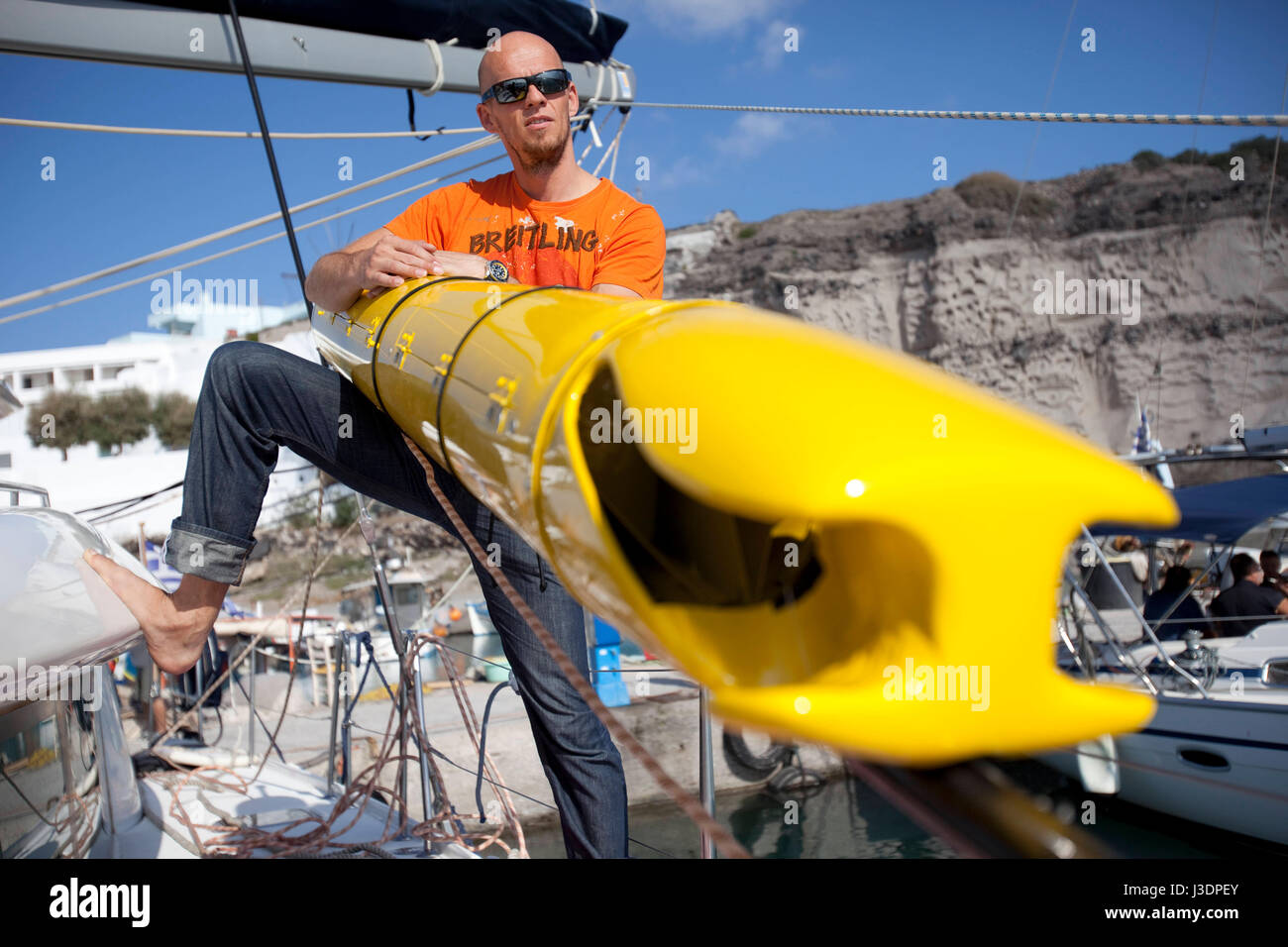 Freediving world record holder Herbert Nitsch at the training camp on ...