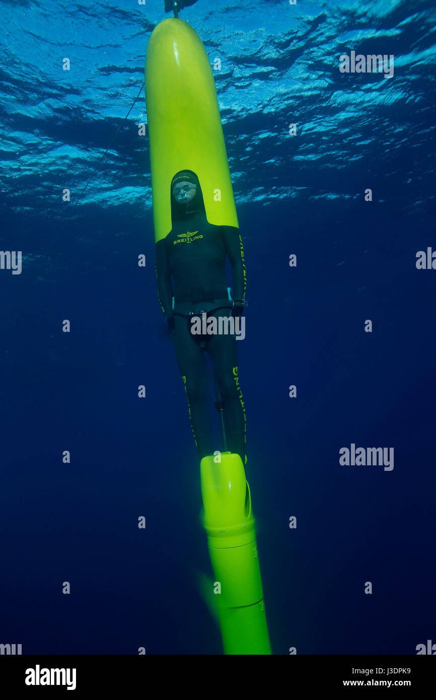 Freediving world record holder Herbert Nitsch at the training camp on ...