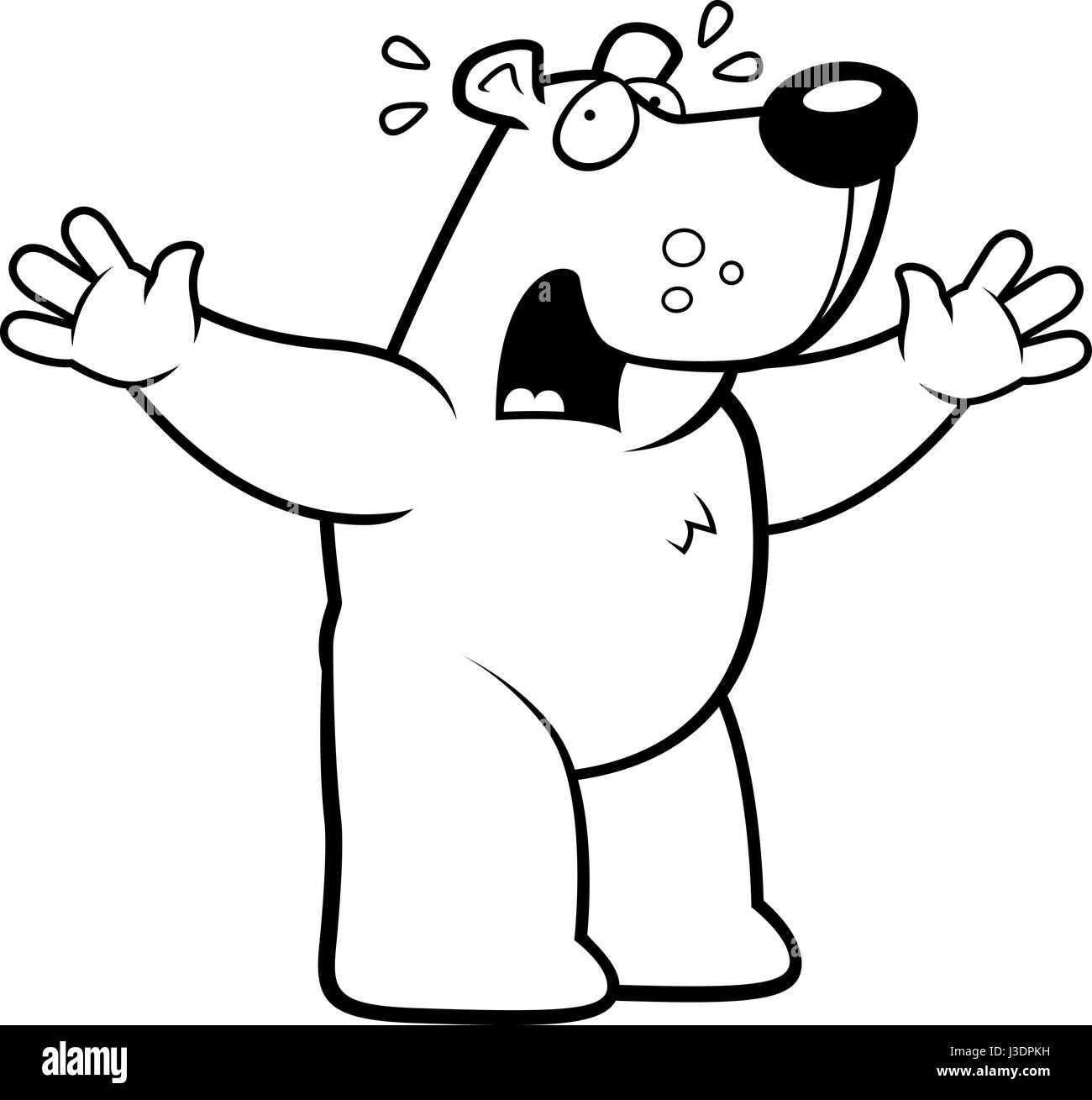 A cartoon illustration of a bear looking scared Stock Vector Image ...