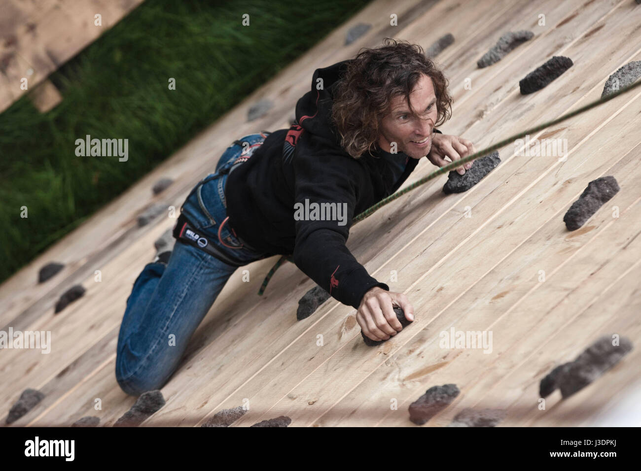 Climber Stefan Glowacz at the Red Bull Kick Off Day, Wolfgangsee ...