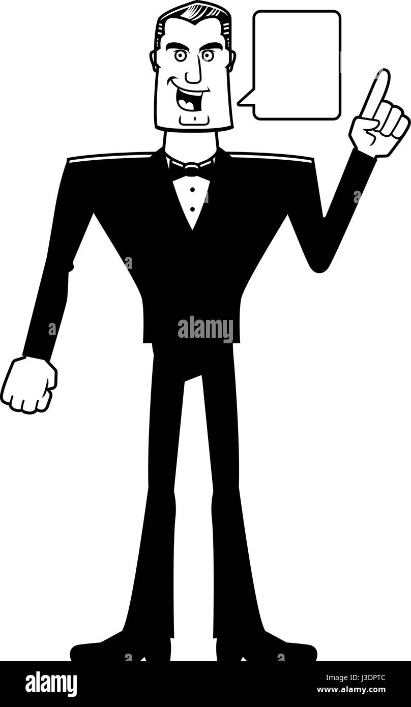 A cartoon illustration of a spy in a tuxedo talking Stock Vector Image ...
